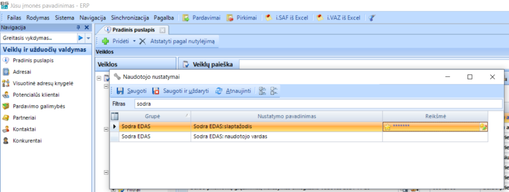 Automatinis ataskaitų teikimas SODRAI - BSS